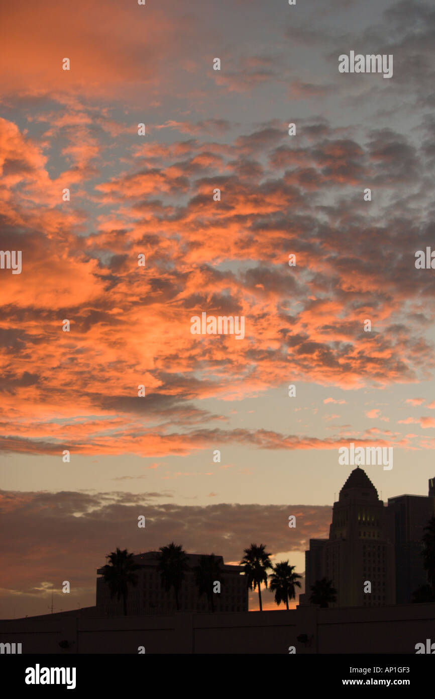 Sunset over downtown Los Angeles Stock Photo - Alamy