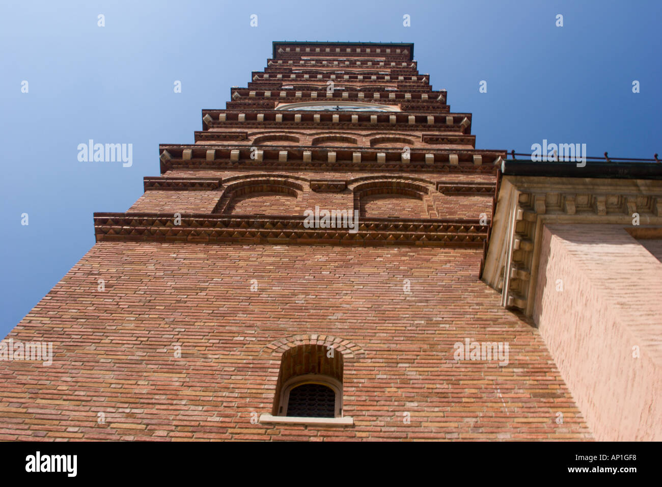 Clock tower of St Andrew's Catholic Church from the Liturgical East End ...