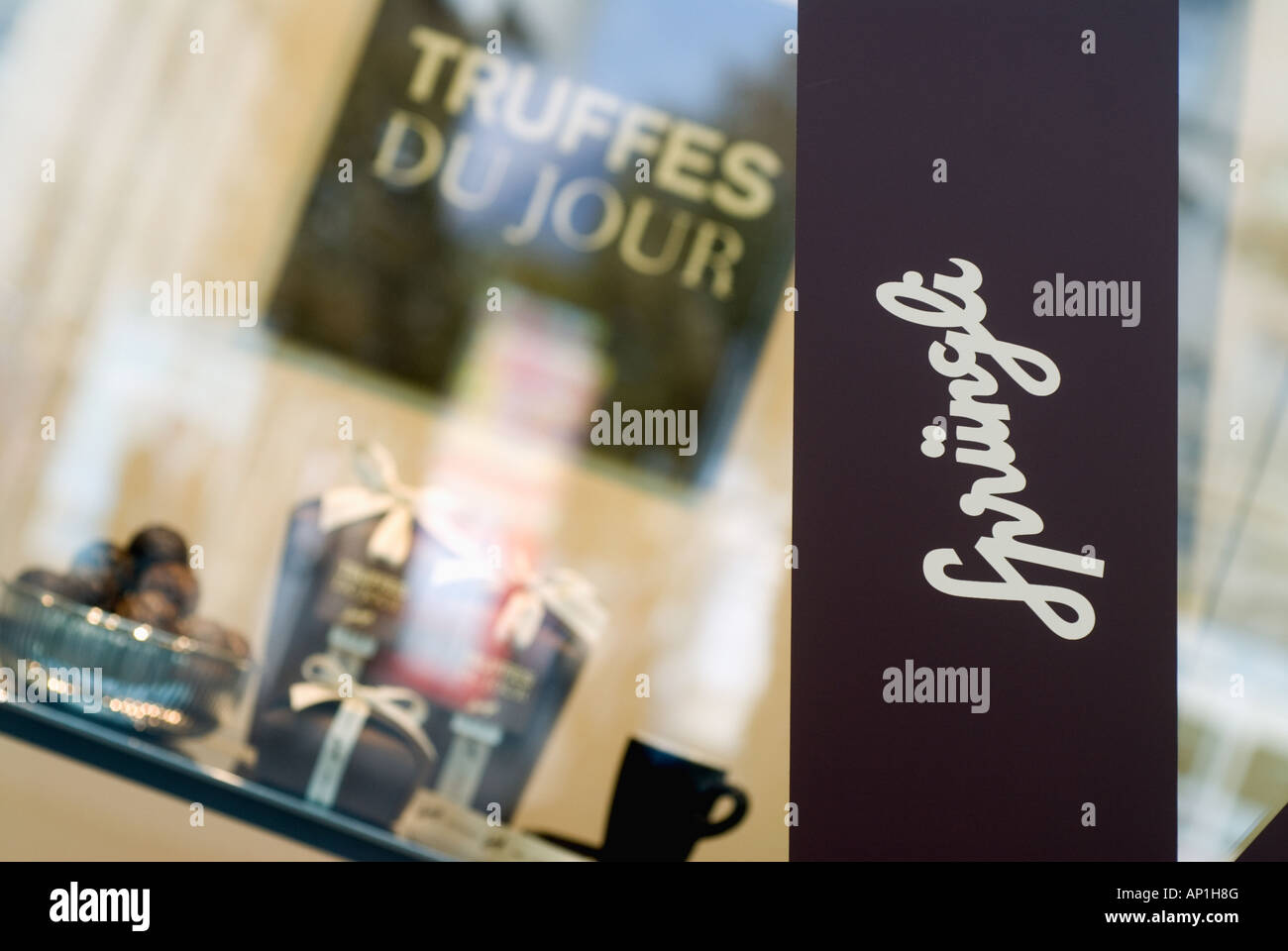 Confiserie Spruengli at Paradeplatz in the center of Zurich ...