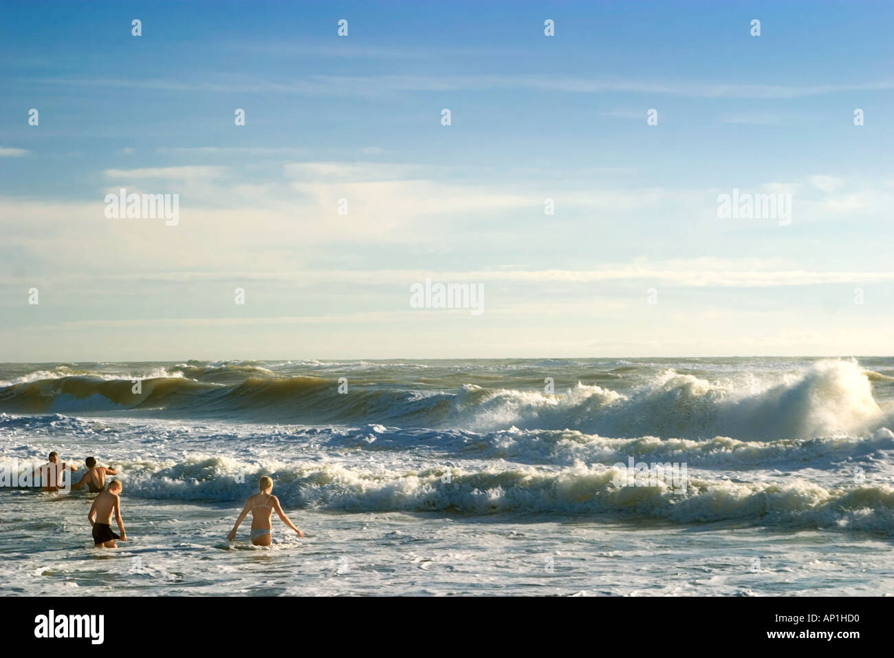 Beach bathing The Danish West Coast Denmark Stock Photo - Alamy