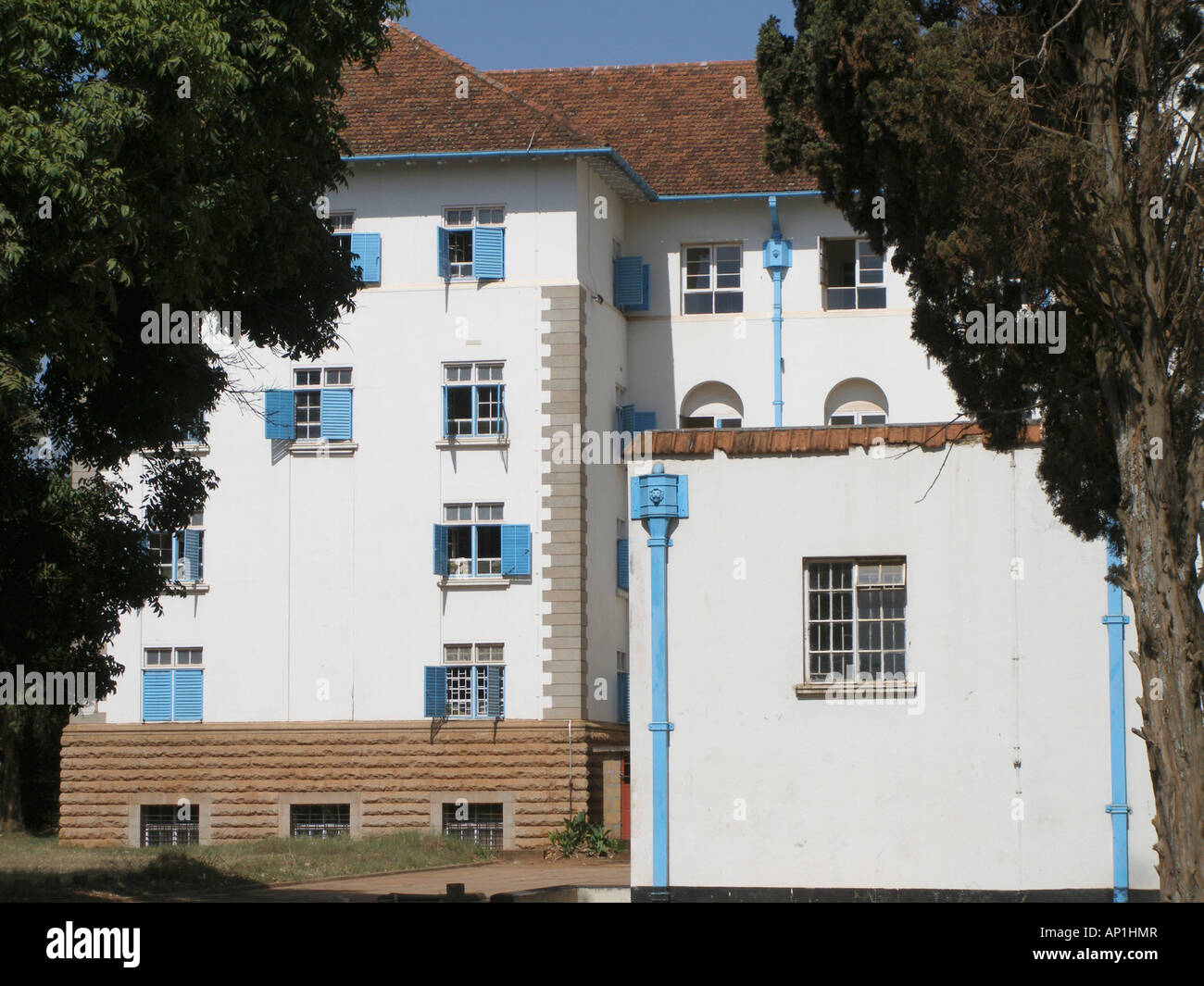 The main building of Makerere University seen from behind Stock Photo ...