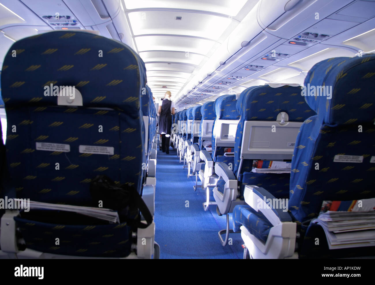 rows of seats in airplane Stock Photo - Alamy