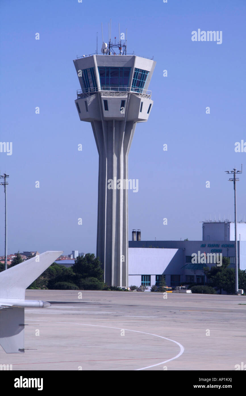 air traffic control tower in airport Stock Photo - Alamy