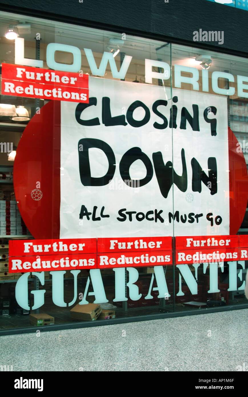 Romford big closing down "all stock must go" signs in sports footwear ...
