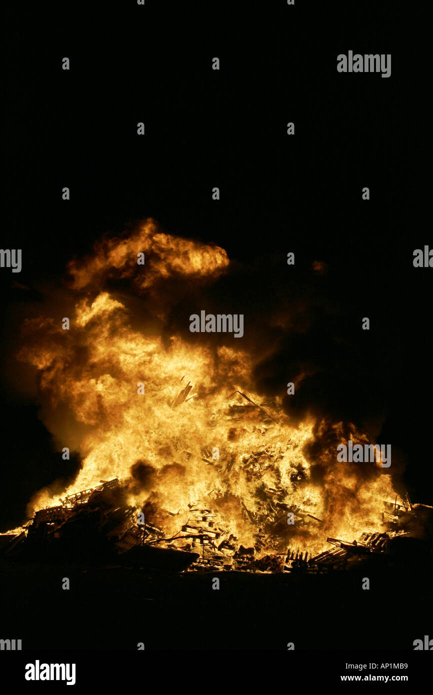 11th night bonfire in Monkstown Stock Photo - Alamy