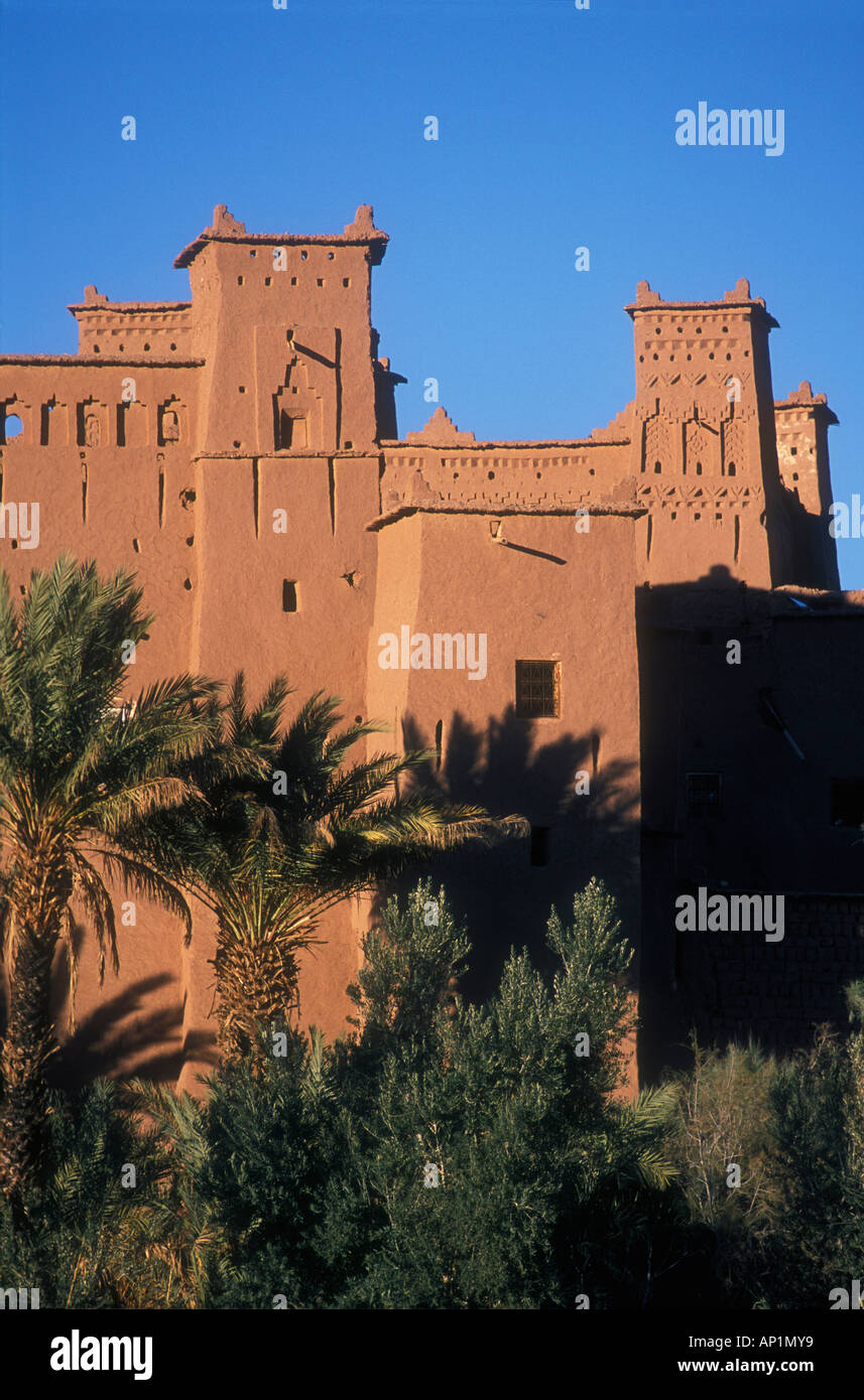 The fortified walls of Ait Benhaddou village in Morocco north west ...