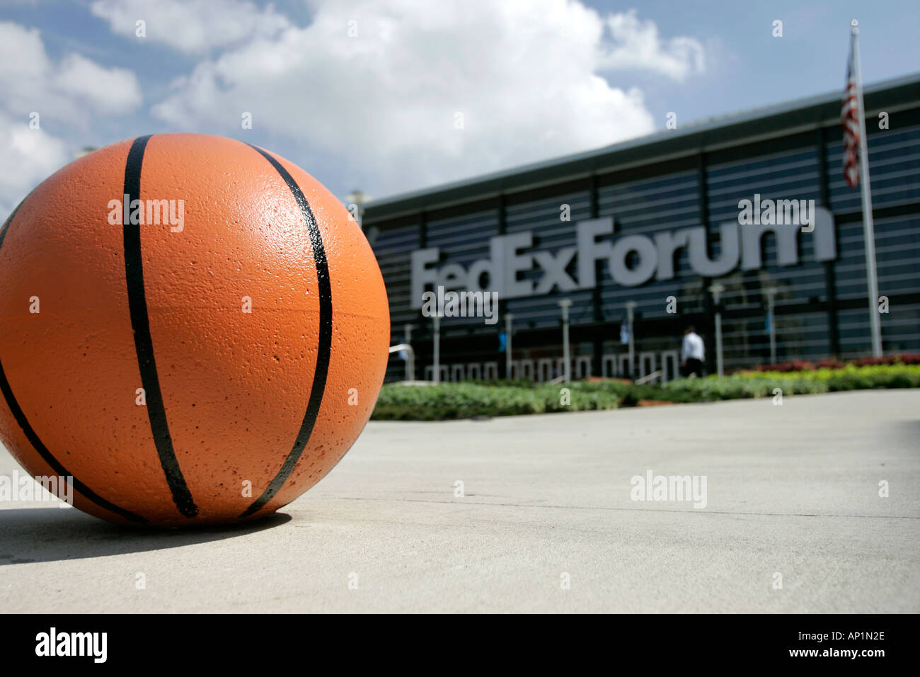 Decorative sidewalk basketball FedEx Forum arena Memphis USA Stock ...