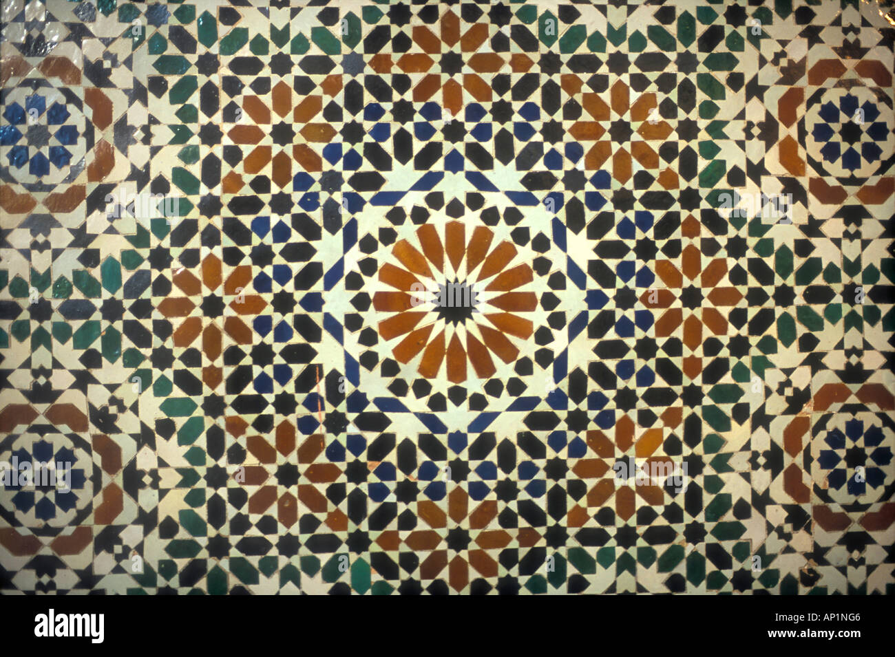 Details of zelige tiles in Moulay Ismail Mausoleum Meknès Morocco north ...