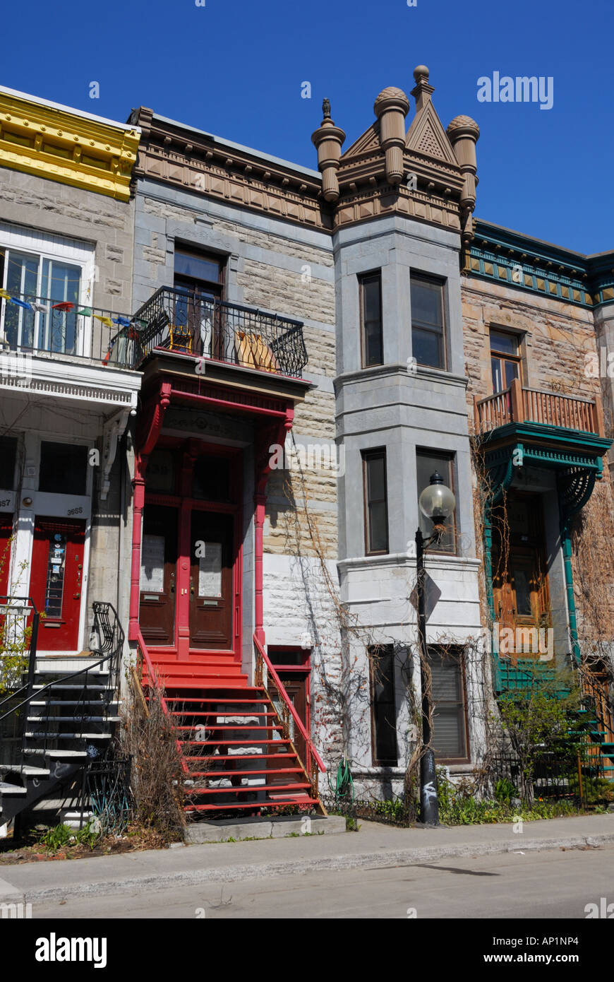 Elegant Triplex, Plateau Mont-Royal, Montreal, Quebec, Canada Stock ...