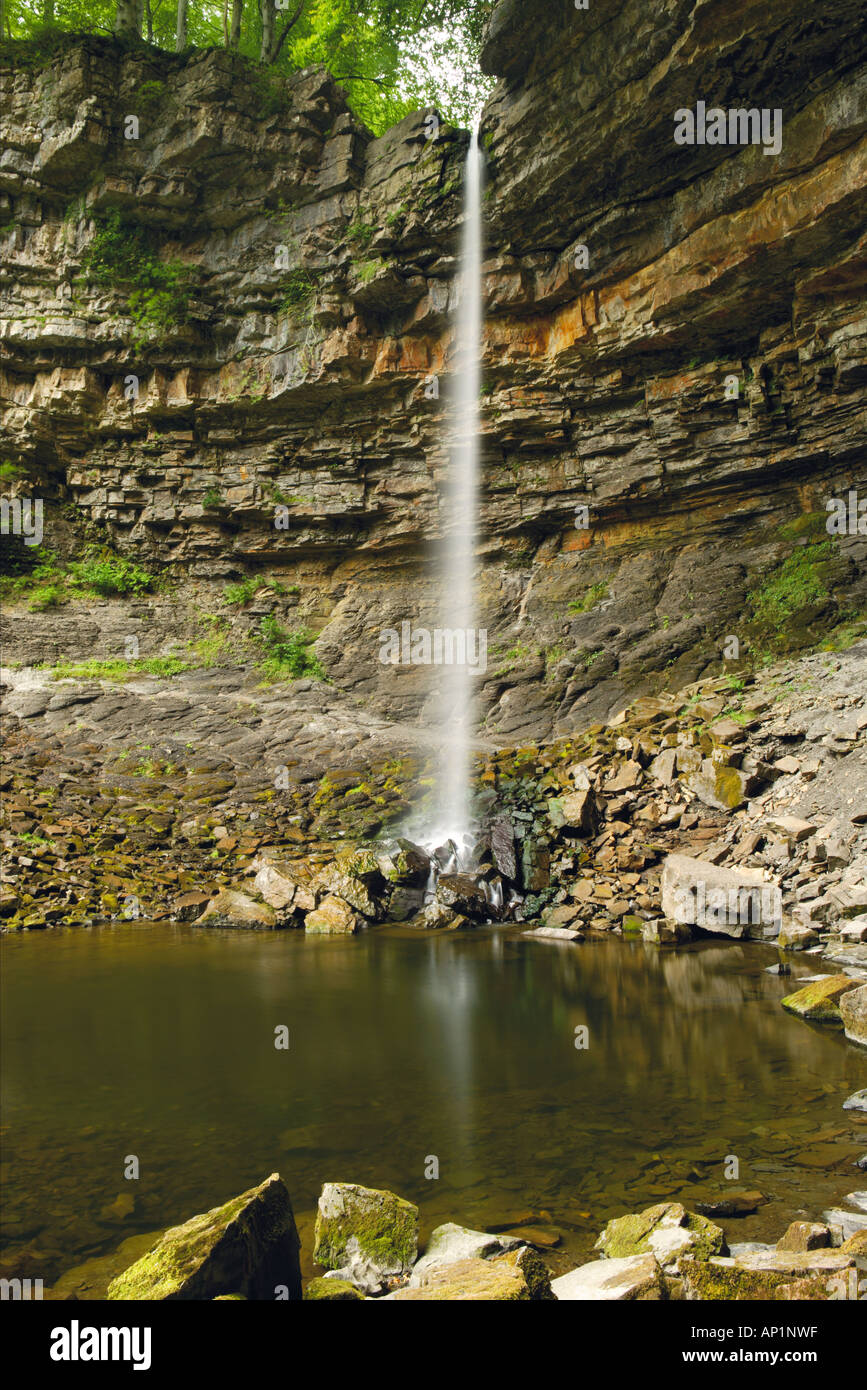 Hardraw Force Waterfall In Summer Yorkshire Dales UK - Highest Single ...