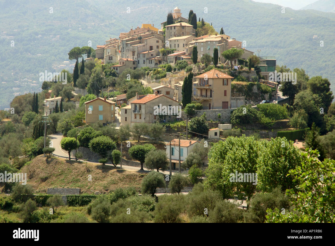 La Roquette sur Var perched village in hinterland of Nice Provence ...