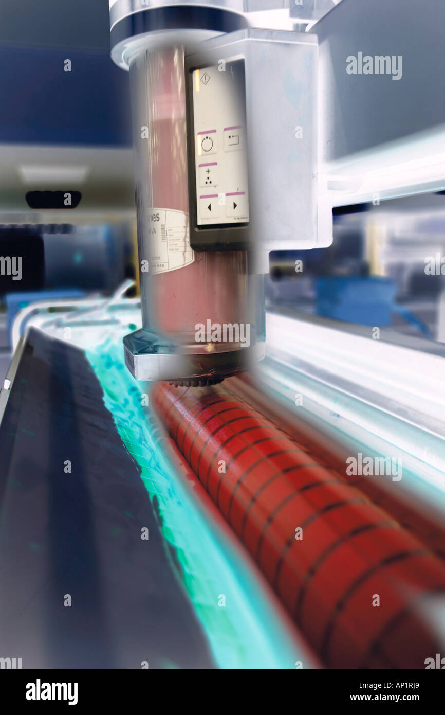 Magenta Ink Supply On A Heidelberg Sheet Fed B1 Four Colour Litho ...