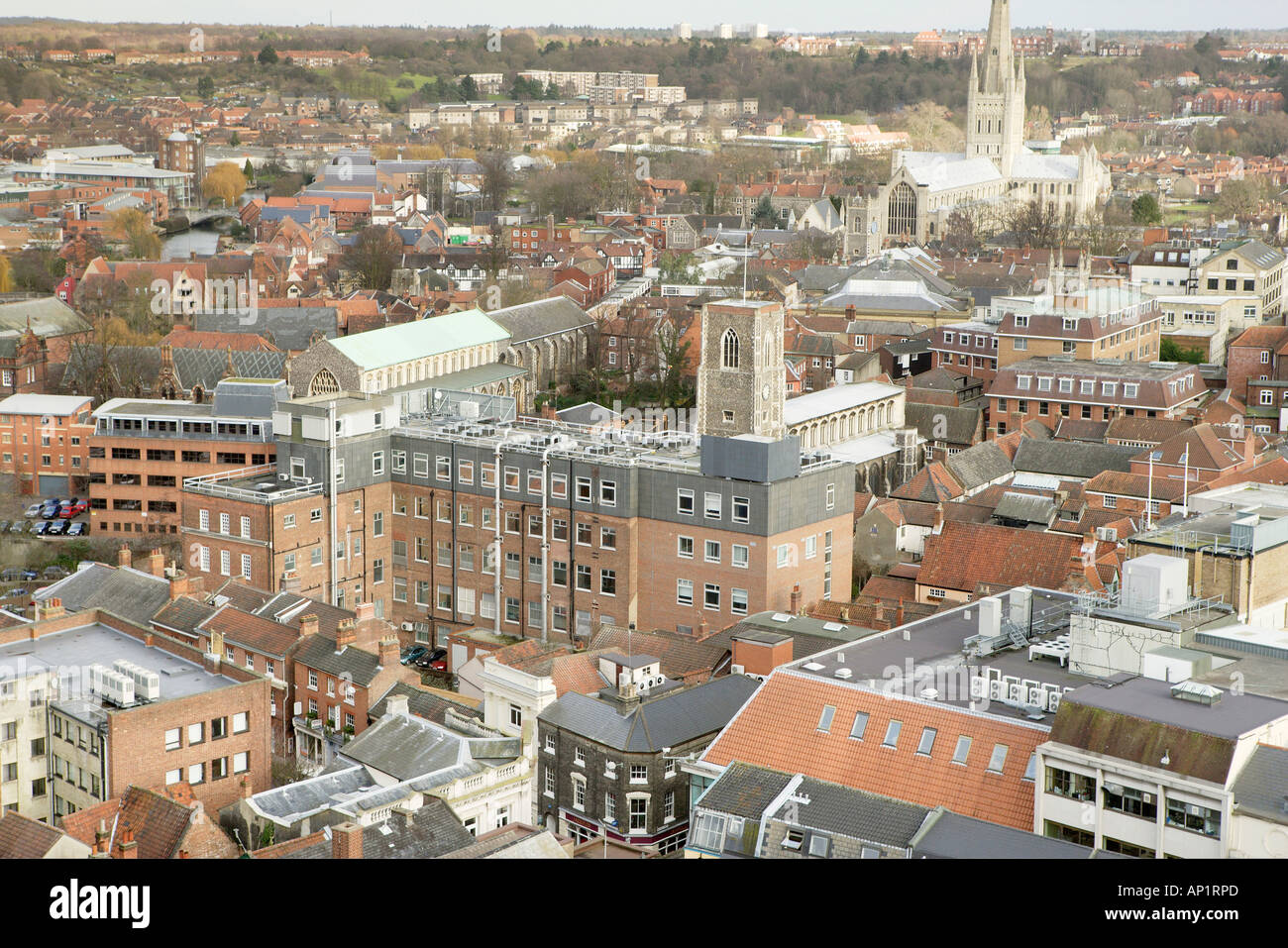Aerial view norwich city centre hi-res stock photography and images - Alamy