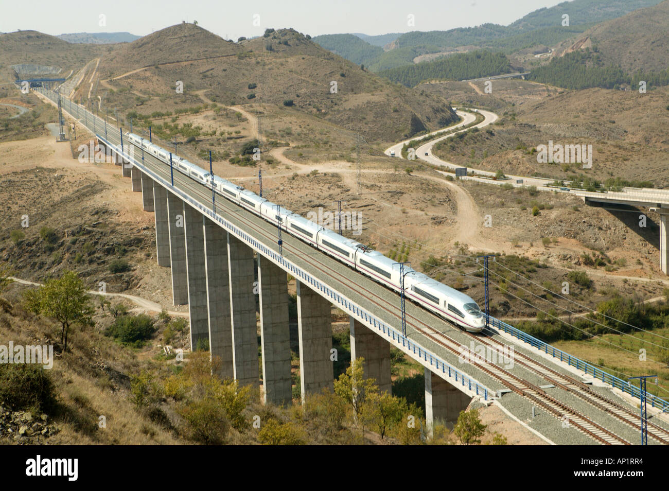 High-speed train on the Madrid-Barcelona line Stock Photo - Alamy