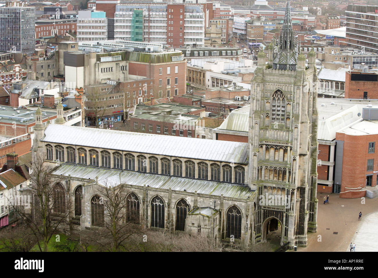 Aerial View Of St Peter Mancroft Church Norwich Norfolk UK Stock Photo ...