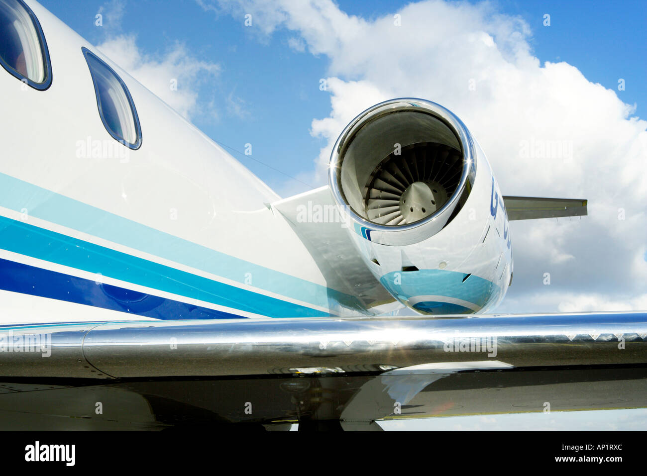 Jet Engine Of A Bombadier Learjet 40 Stock Photo - Alamy