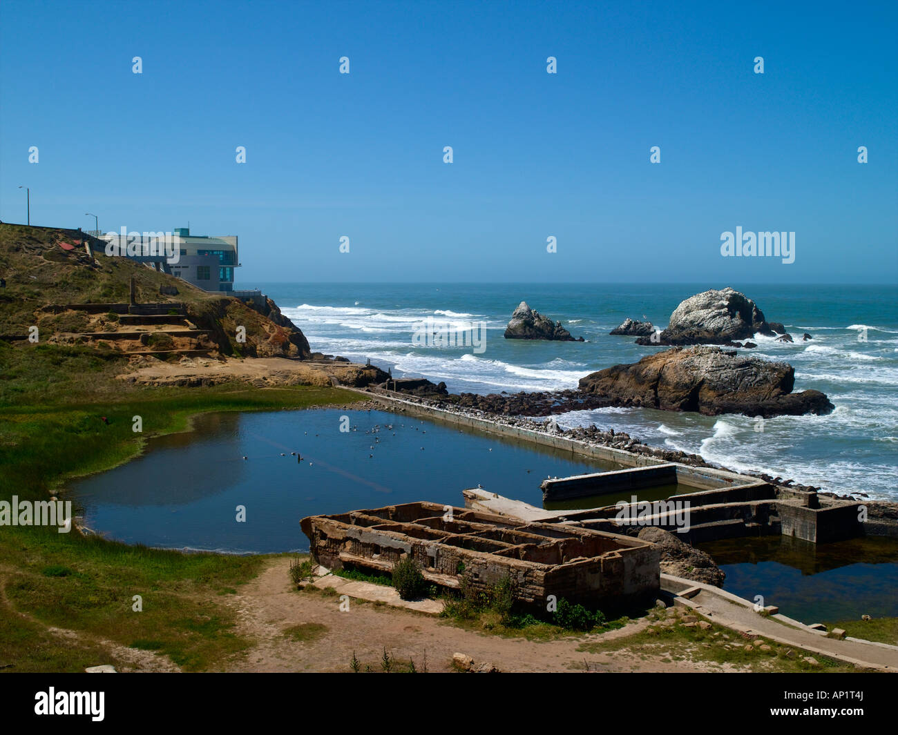 Sutro Baths and Cliff House at Sutro Heights Park San Francisco Stock ...