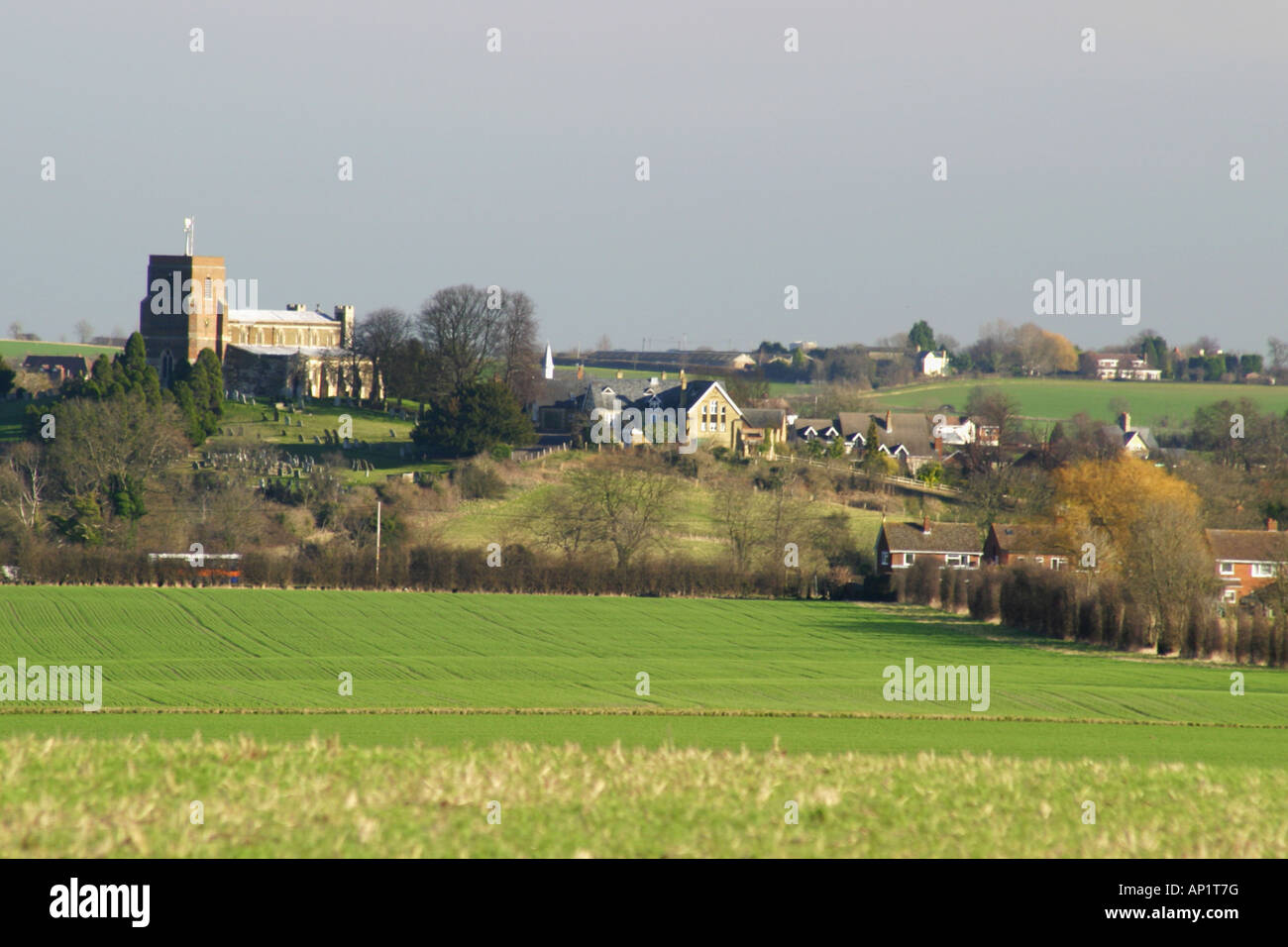 Shillington village from Higham Gobion in Bedfordshire, England Stock ...