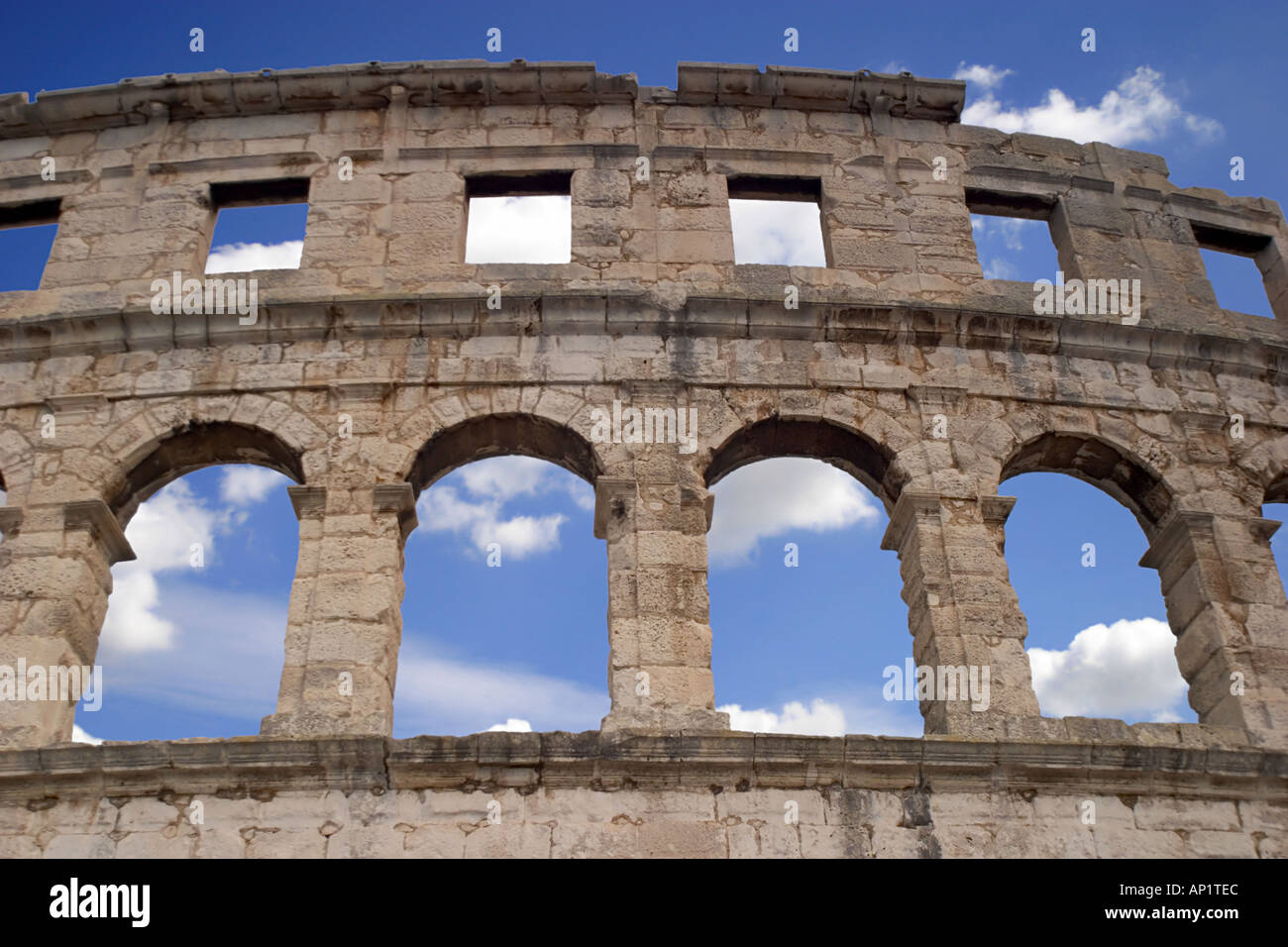 The Arched wall at the Roman Amphitheatre Pula Croatia Stock Photo - Alamy