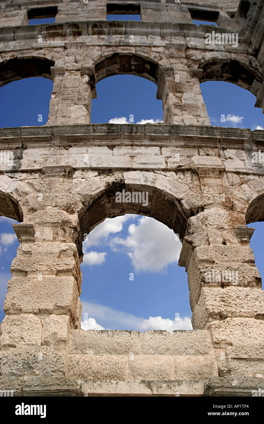 The Arched wall at the Roman Amphitheatre Pula Croatia Stock Photo - Alamy