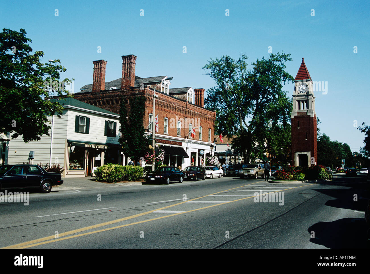 Main street in the town of Niagara on the Lake, near Niagara Falls ...