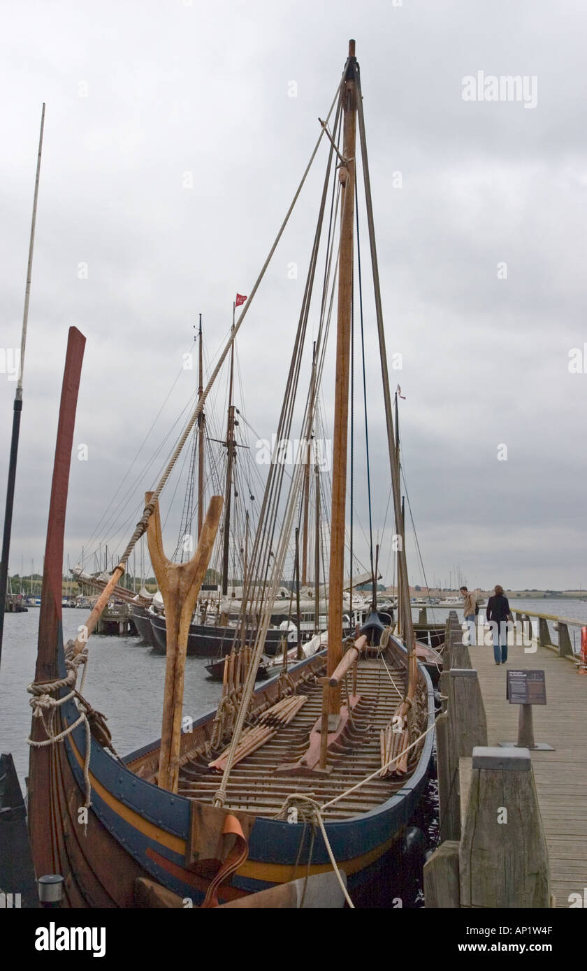 Reconstructed ships in harbor of Viking Ship Museum Roskilde Denmark ...