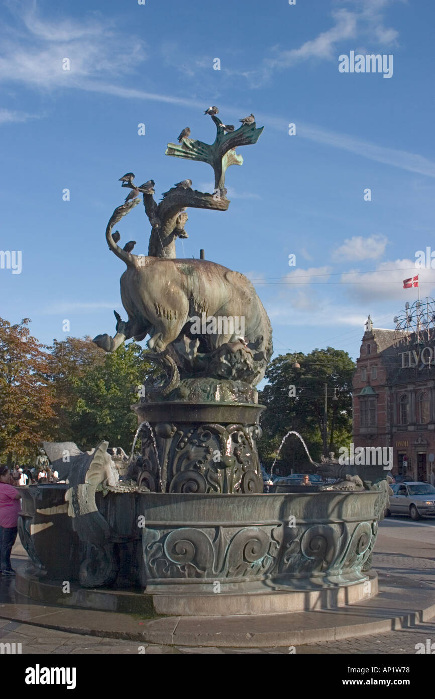 Dragons Leap fountain facing Tivoli Gardens Copenhagen Denmark Stock ...