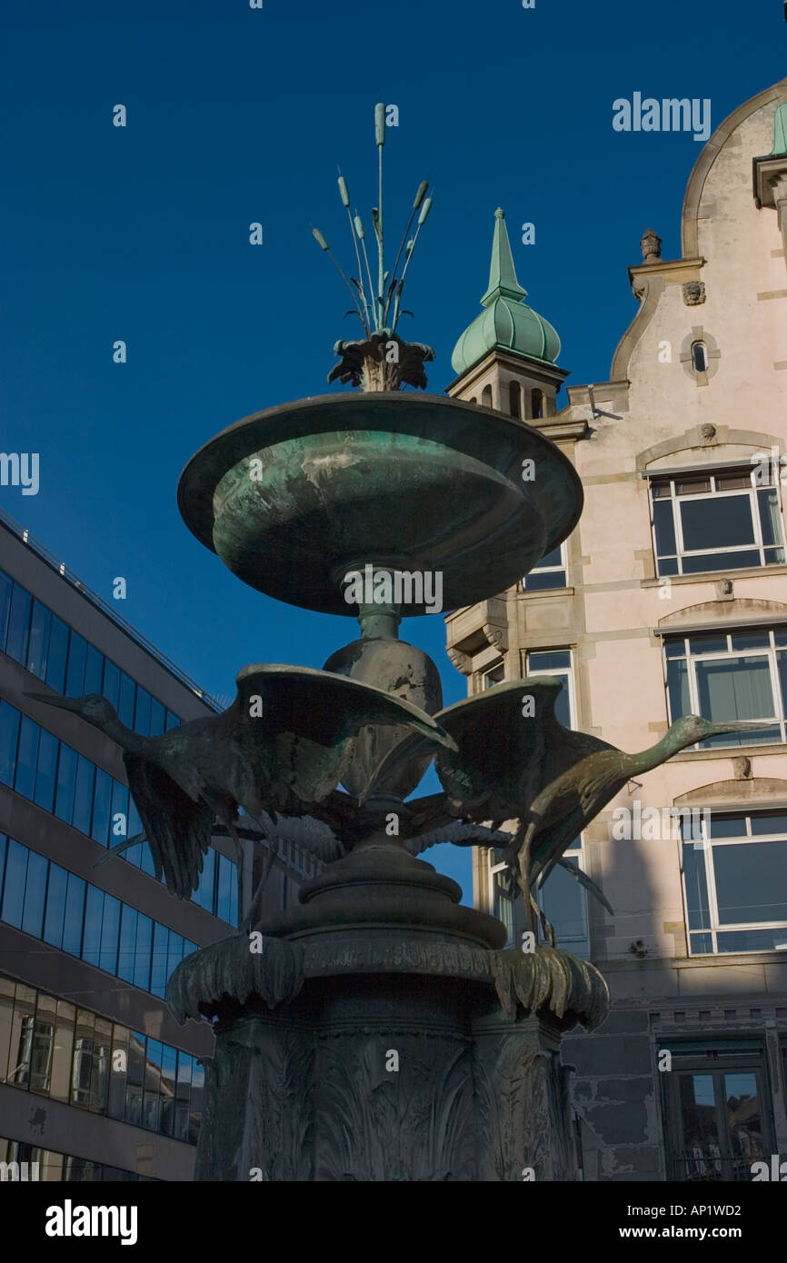 Stork Fountain Amagertorv Copenhagen Denmark Stock Photo - Alamy