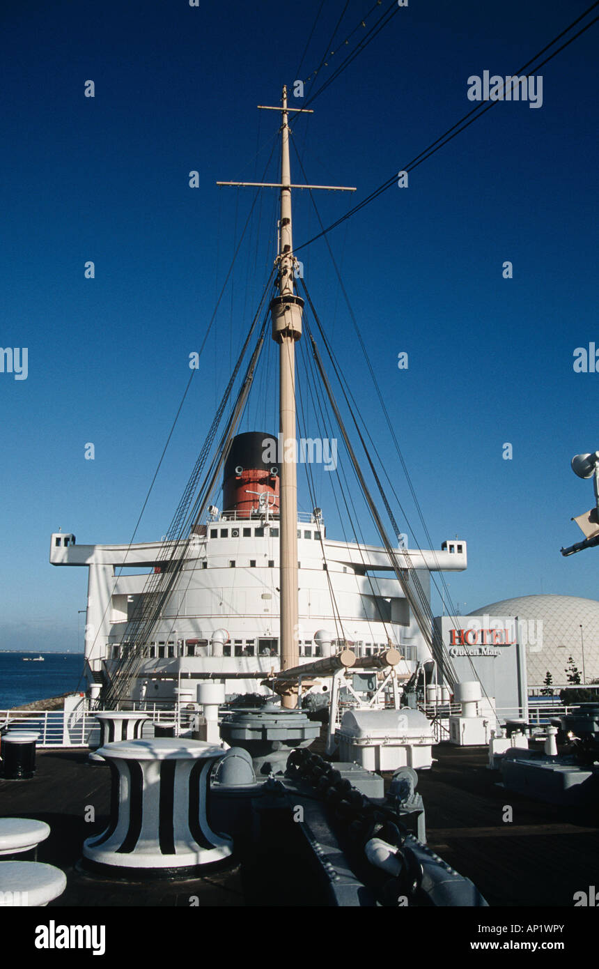 Queen Mary ship and hotel, Queen Mary Seaport, Long Beach, California ...