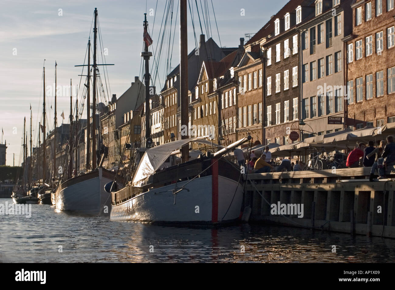 Boats and dock along Nyhavn Canal Copenhagen Denmark Stock Photo - Alamy