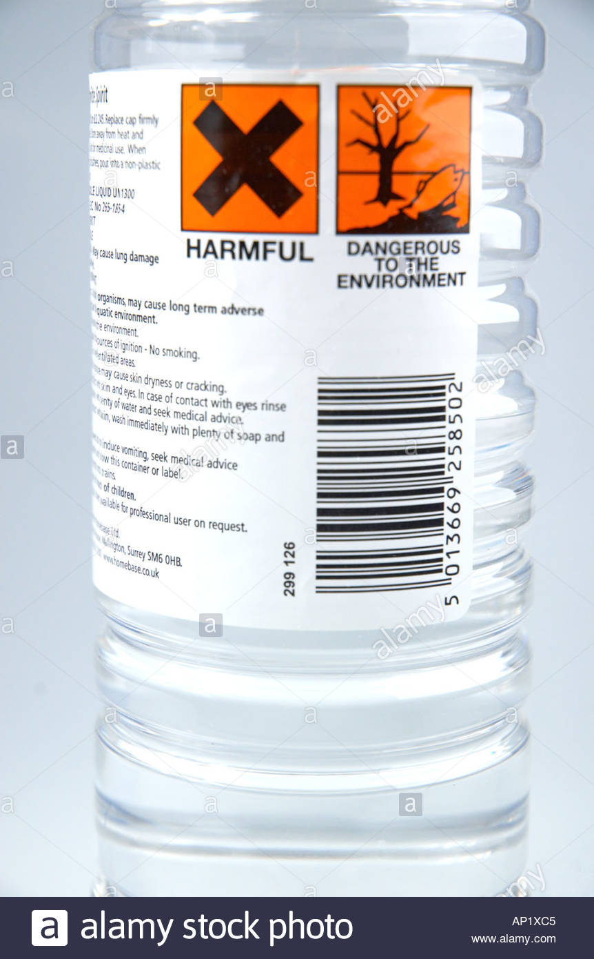 A bottle of white spirit Stock Photo - Alamy