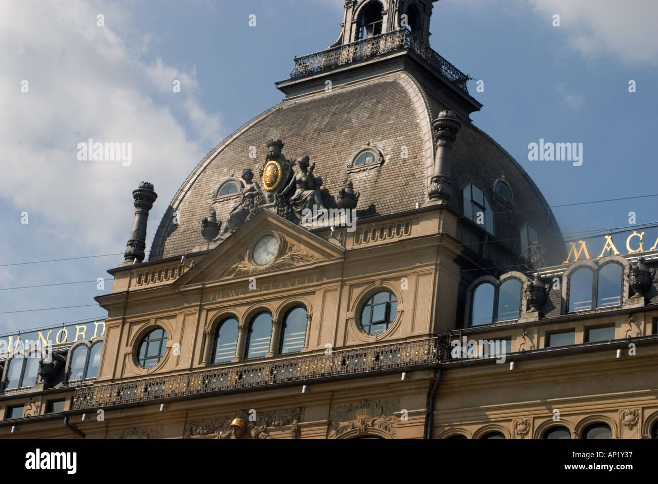 Detail from top of Magasin du Nord Department Store Copenhagen Denmark ...