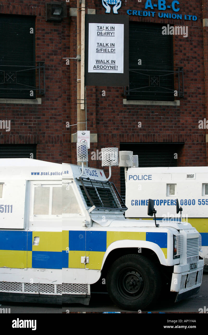 Armoured police landrover psni hi-res stock photography and images - Alamy