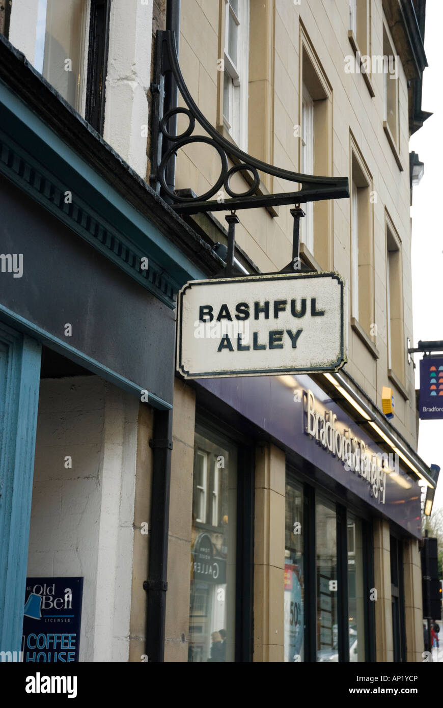 Bashful Alley sign in Lancaster, UK Stock Photo - Alamy