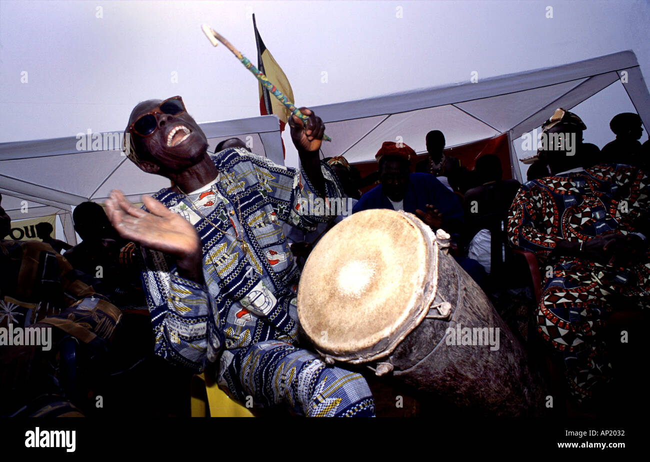 A Voodoo drummer drums at celebrations for National Voodoo Day in ...