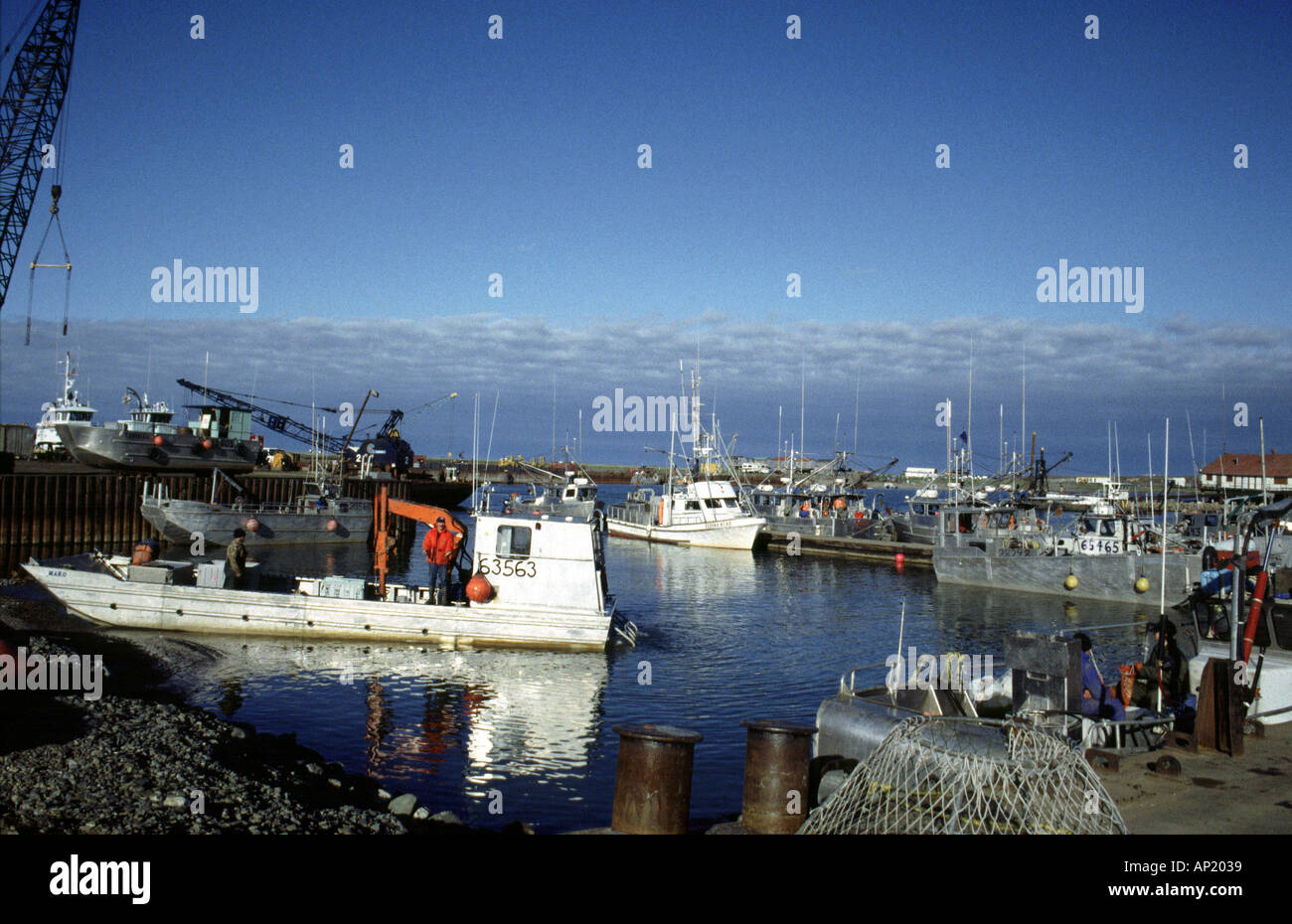 Crab Boats in Harbour Nome Alaska Stock Photo - Alamy