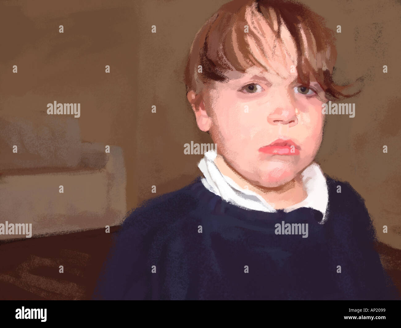 Crying boy painting hi-res stock photography and images - Alamy