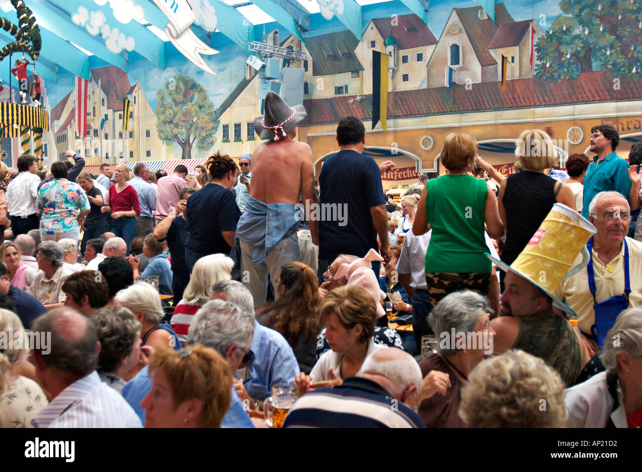 Oktoberfest Munich beer tent Stock Photo - Alamy