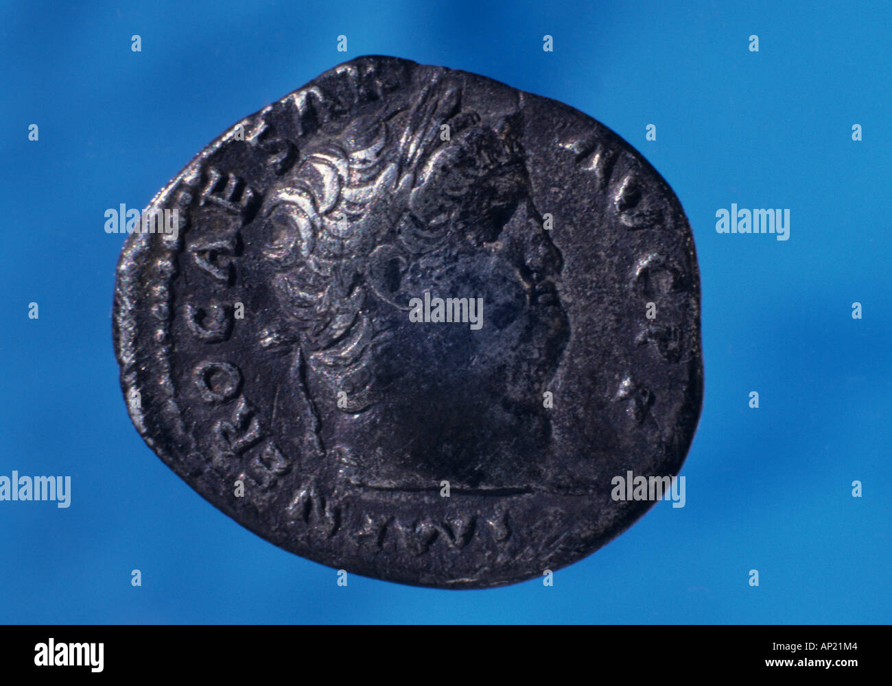 Silver Denarius Coin of Nero IMP.NERO CAESAR AUG PX Stock Photo - Alamy