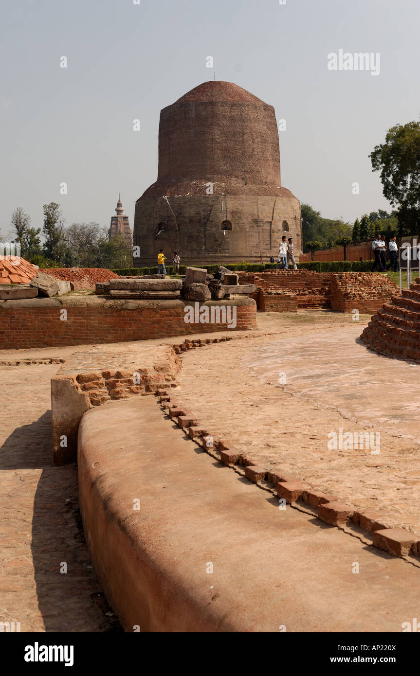 Sarnath Varanasi India Excavation of ancient stupa and temple complex ...
