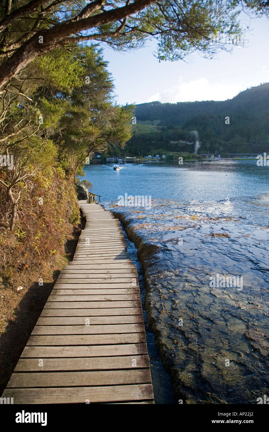 Thermal Terrraces and Lake Ohakuri Orakei Korako Thermal Area between ...