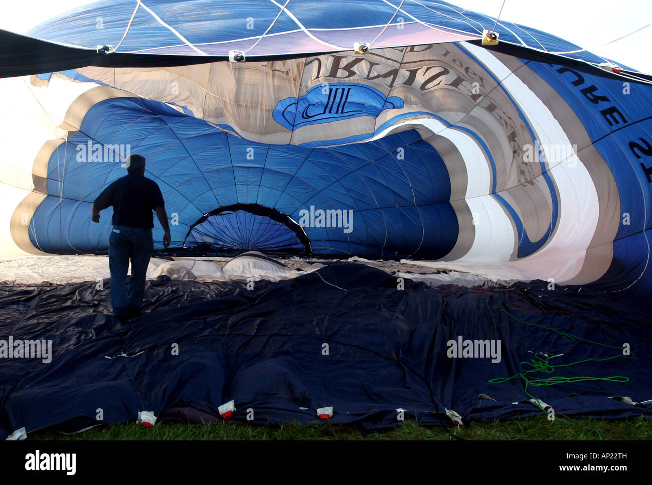 The inside of a Hot Air Balloon getting inflated Stock Photo - Alamy