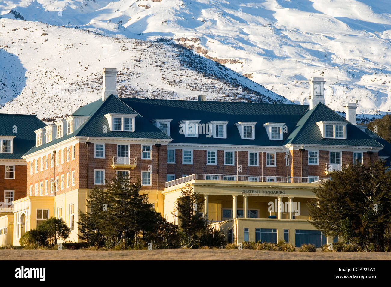 Grand Chateau and Mt Ruapehu Central Plateau North Island New Zealand ...