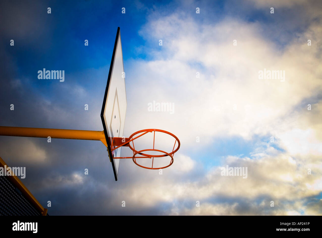 Basketball hoop against the sky Stock Photo - Alamy