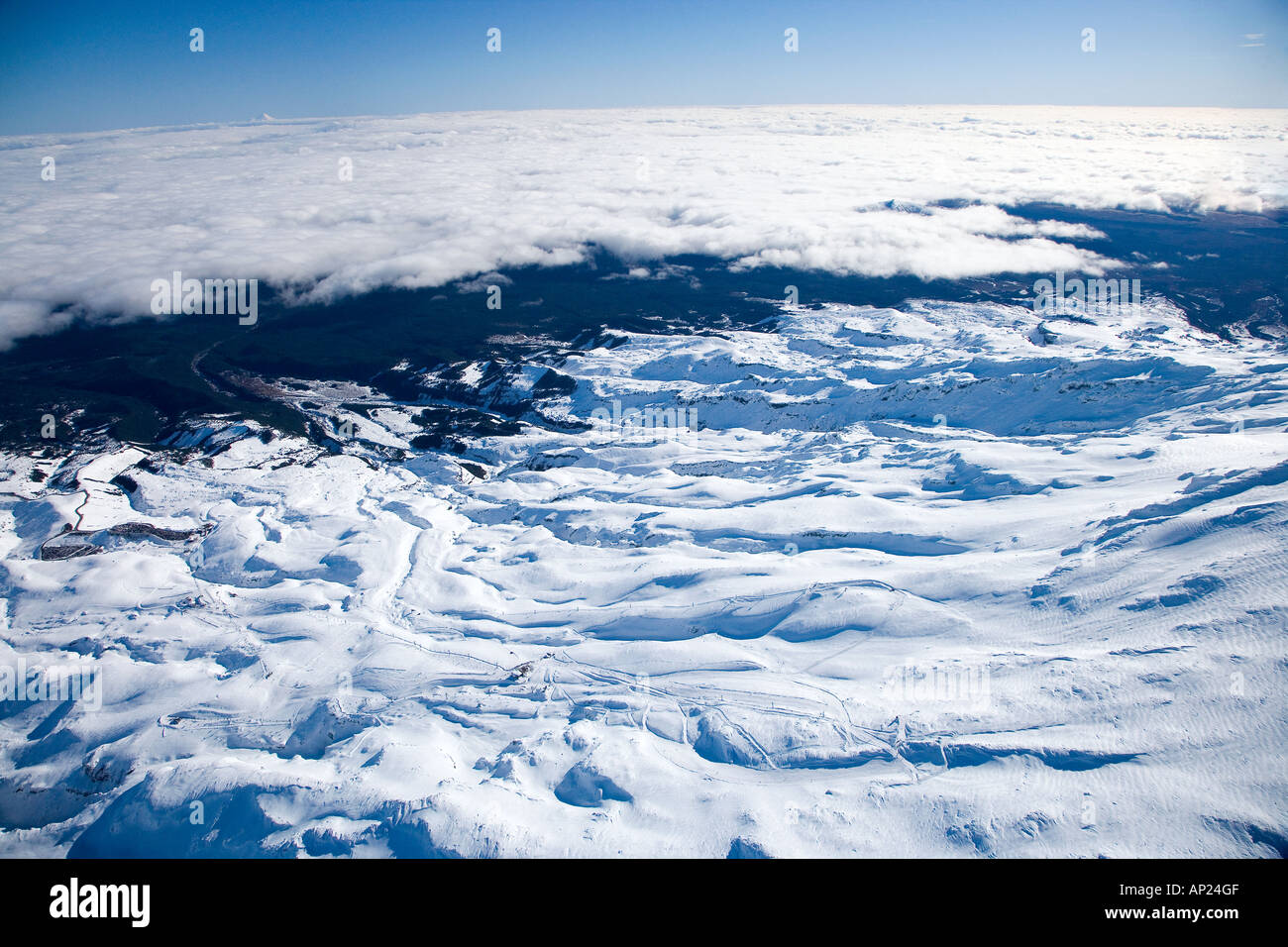 Turoa Skifield Mt Ruapehu Tongariro National Park Central Plateau North ...