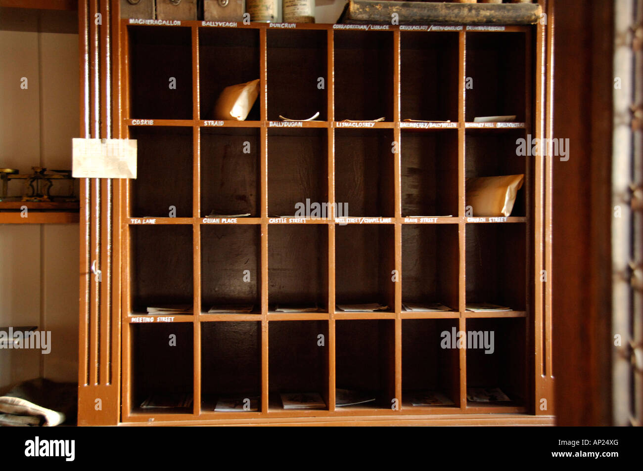 post offiice sorting boxes Stock Photo - Alamy