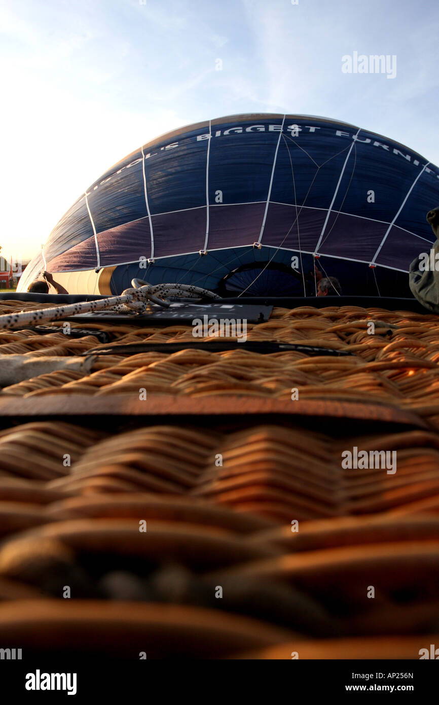 A Hot Air Balloon basket on its side Stock Photo - Alamy