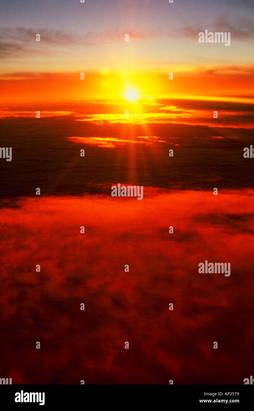 Sunset from 33 000 feet Stock Photo - Alamy