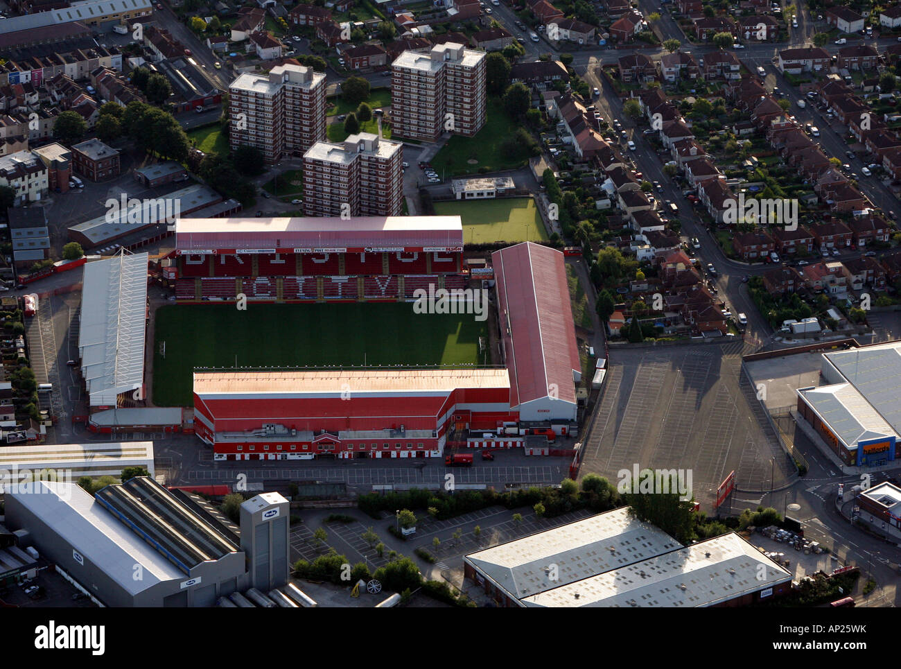 Bristol City Football Club at Ashton Gate from the air Stock Photo - Alamy