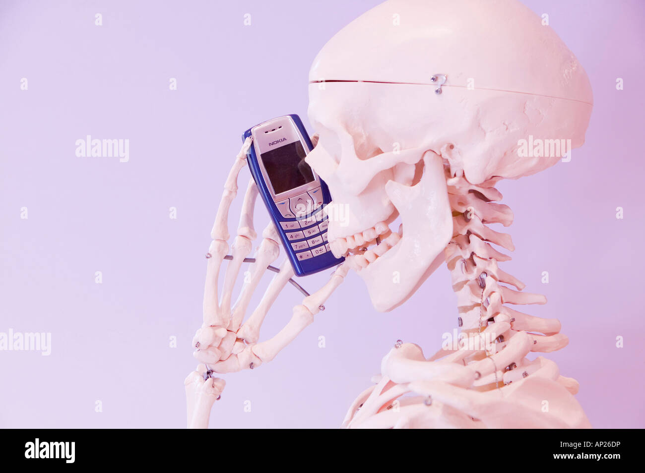 A human skeleton talking on a mobile phone Stock Photo - Alamy